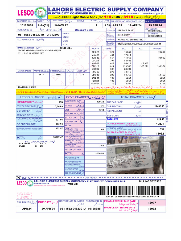 Lesco - Web Bill | PDF