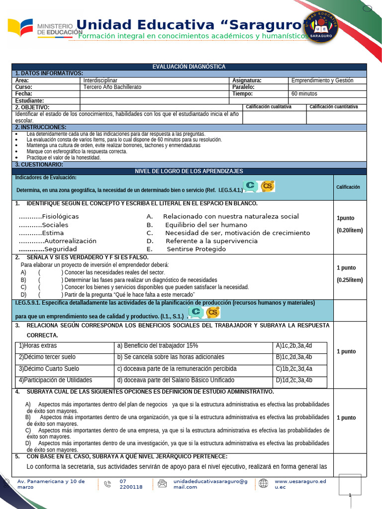 Formato Evaluaciones UES | PDF