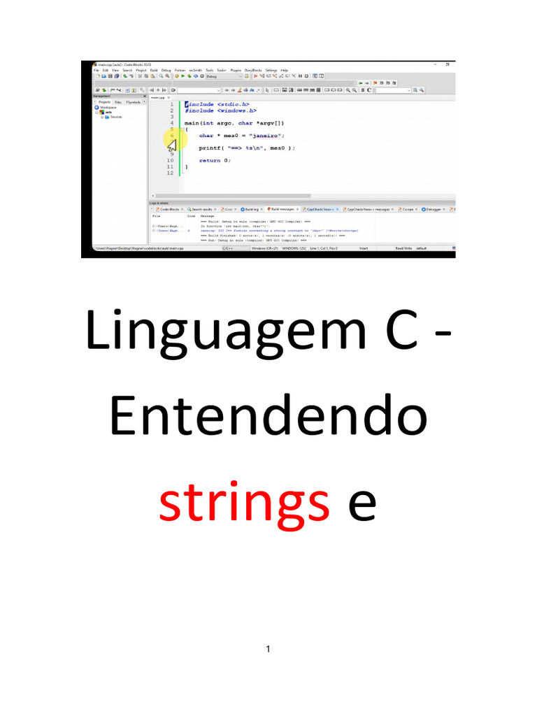 Linguagem C - Entendendo strings e arrays | PDF