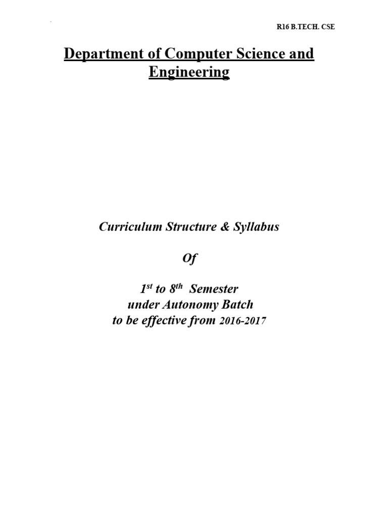r16 Course File | PDF