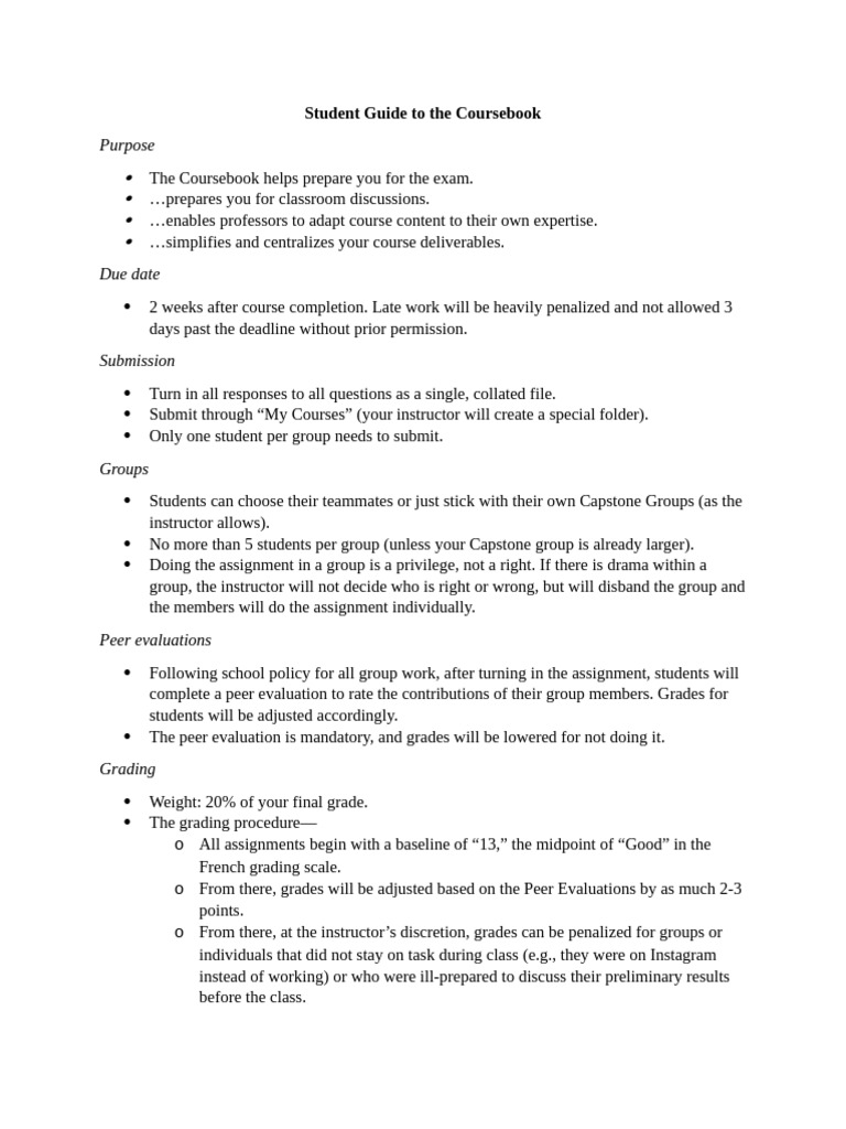 Coursebook - Student Guide | PDF