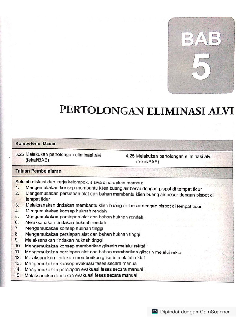 Pertolongan Eliminasi Alvi | PDF