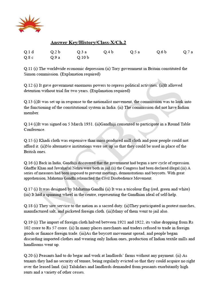 History Chapter 2 Answer Key | PDF