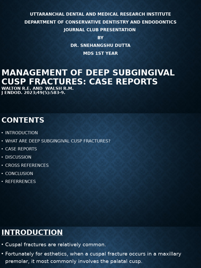 Management of Deep Subgingival Fractures | PDF