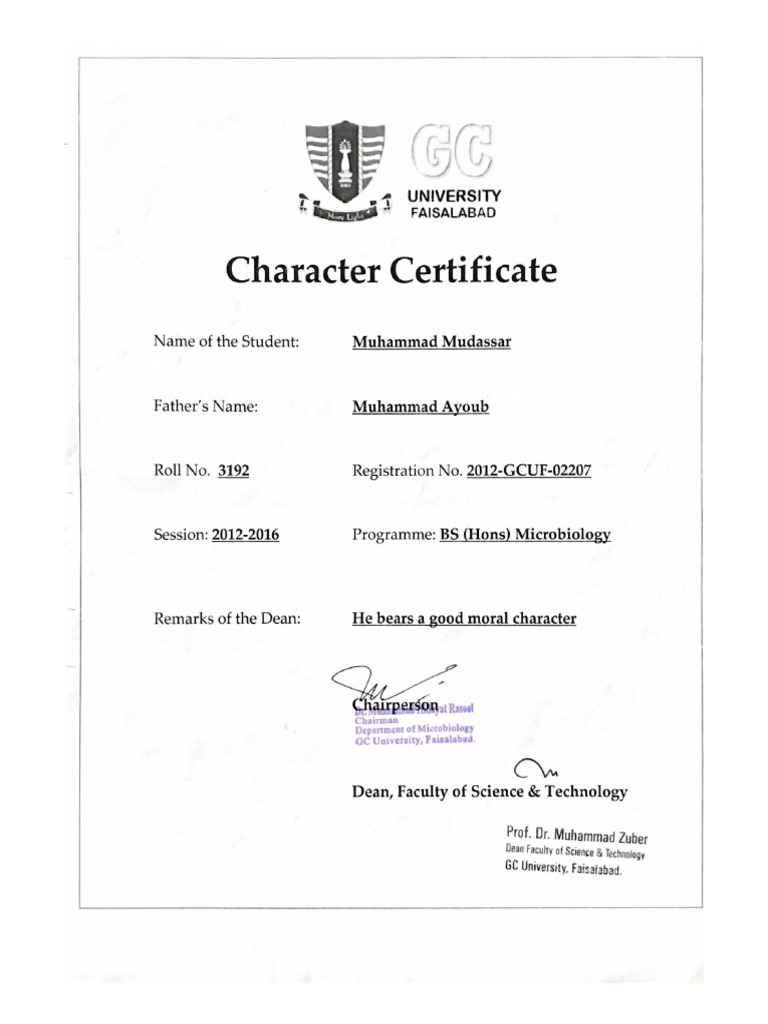 Univristy Charter Certificate | PDF