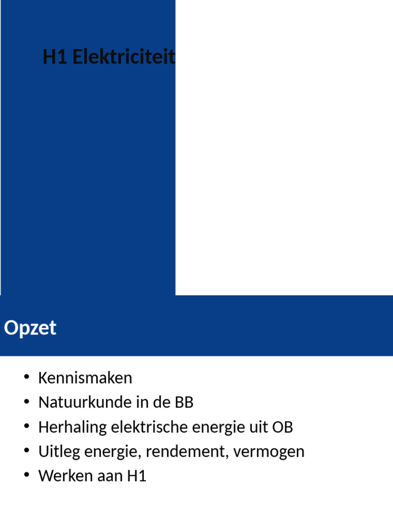 H1 Elektriciteit Les 1 | PDF
