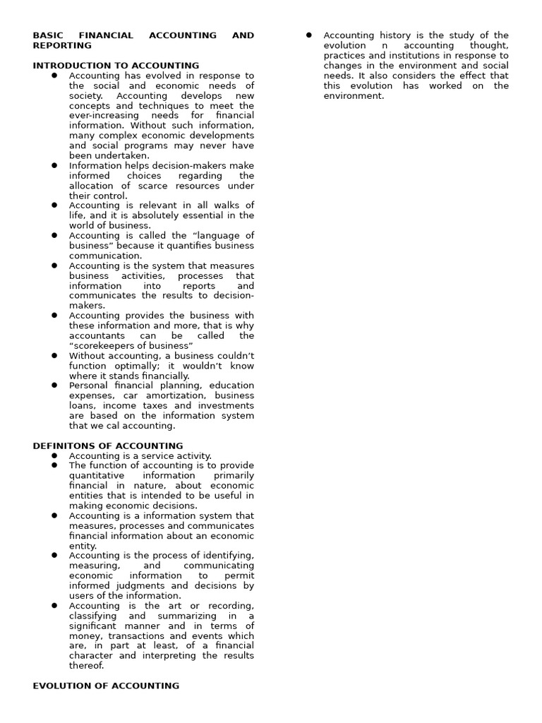 Basic Financial Accounting and Reporting | PDF