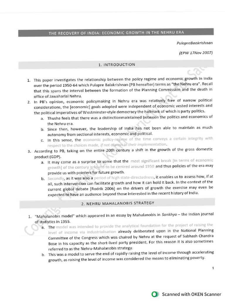 Nehru Era Short Notes | PDF