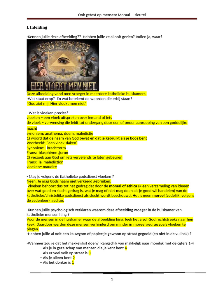 4.1 Moraal Sleutel | PDF