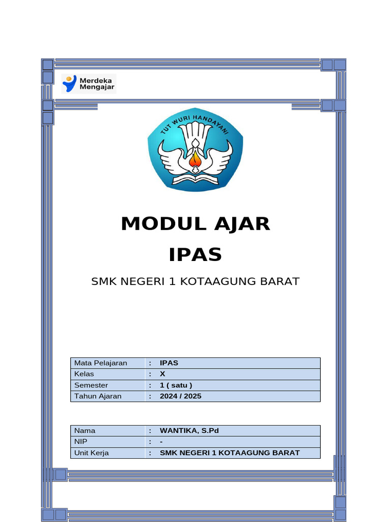 Cover-Modul Ajar - IPAS | PDF