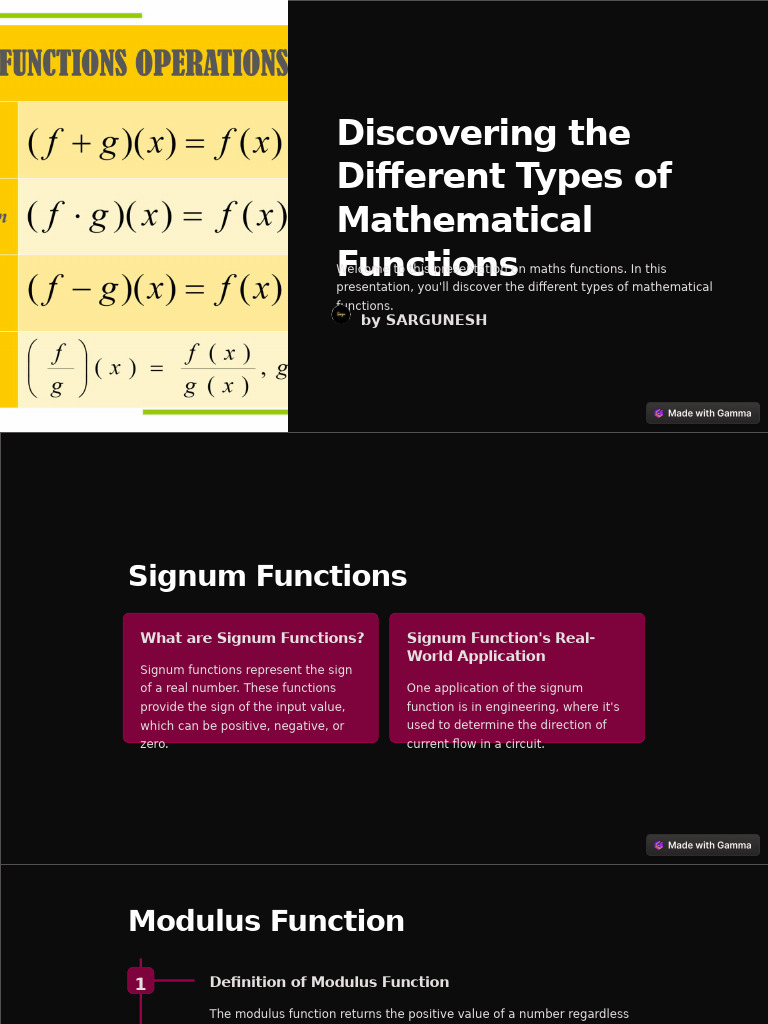 Discovering The Different Types of Mathematical Functions | PDF