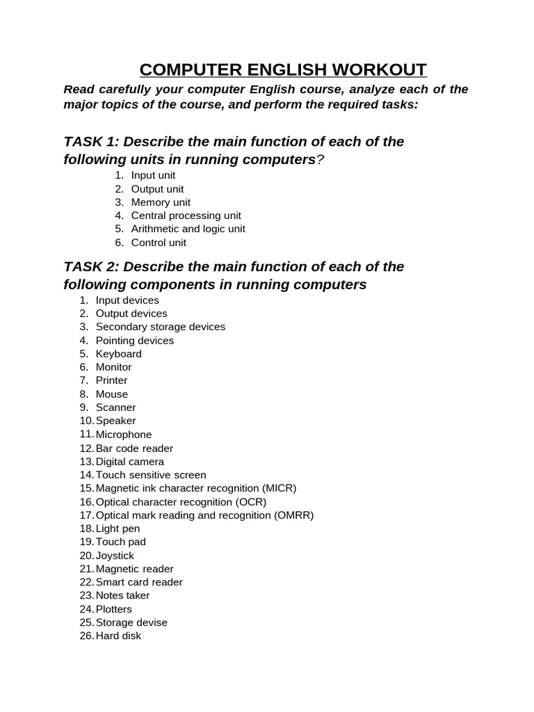 Computer English Workou 3 | PDF