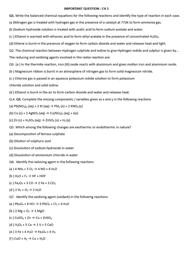 IMPORTANT QUESTION | PDF