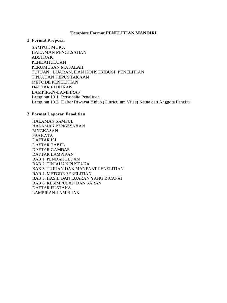8 Template Penelitian Mandiri | PDF
