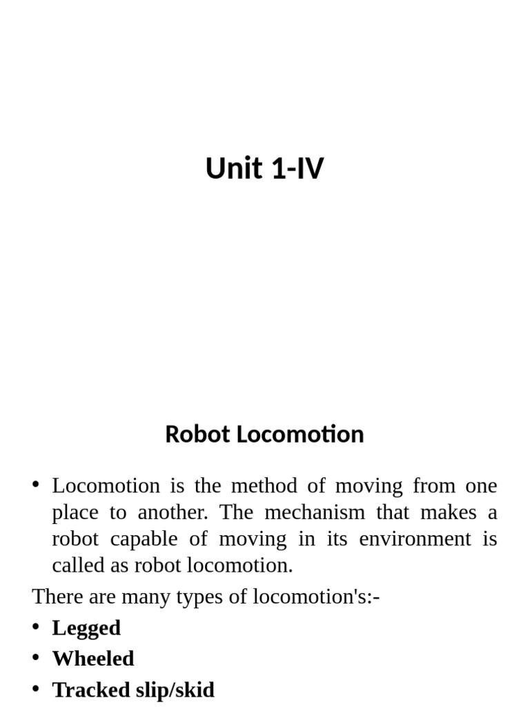 Unit 1-IV-Robot Locomotion | PDF