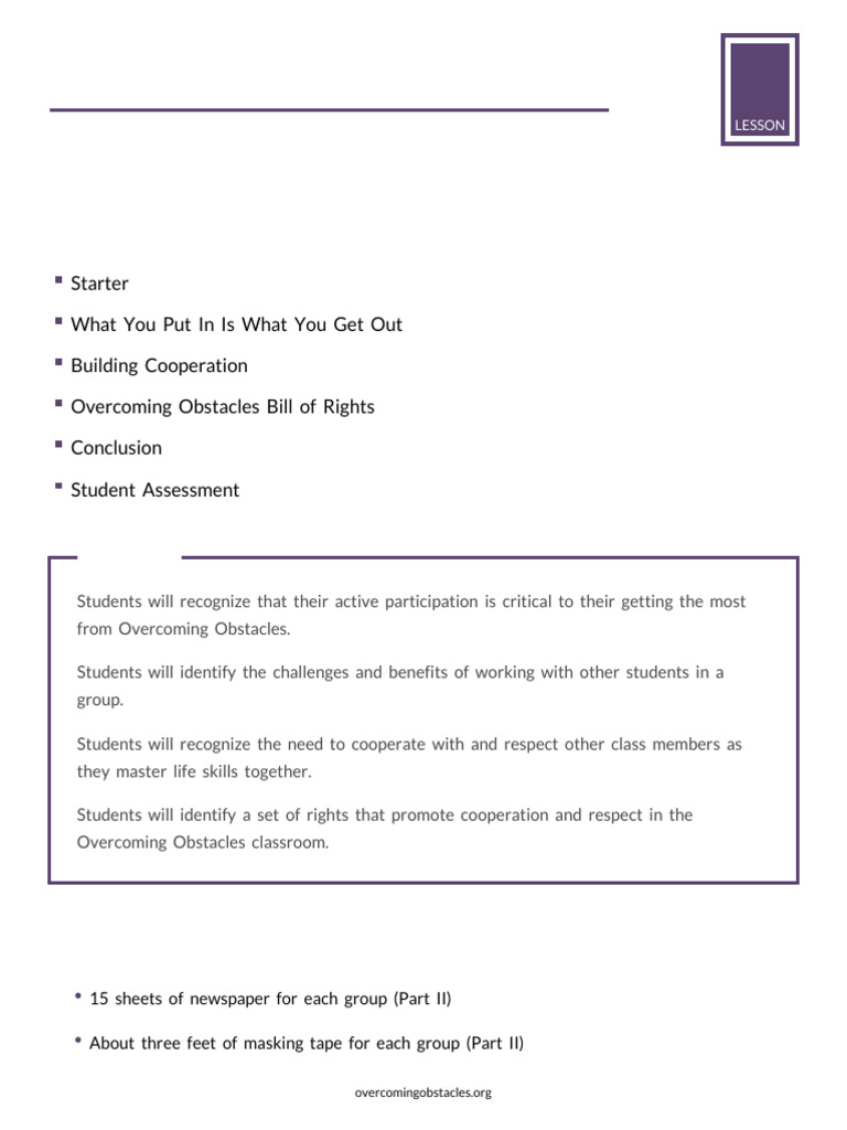 Lesson 2 - Setting Expectations | PDF