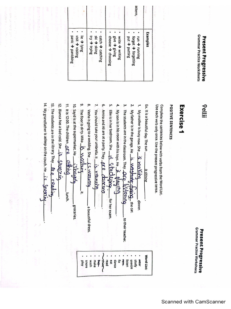 Present Progressive | PDF