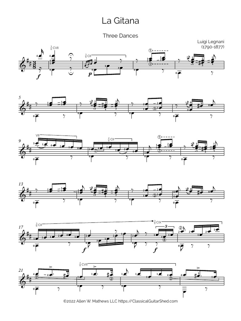 AAA Legnani La - Gitana Three - Dances ClassicalGuitarShed | PDF