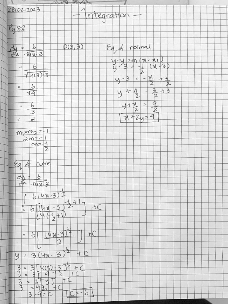 Math HW Integration | PDF