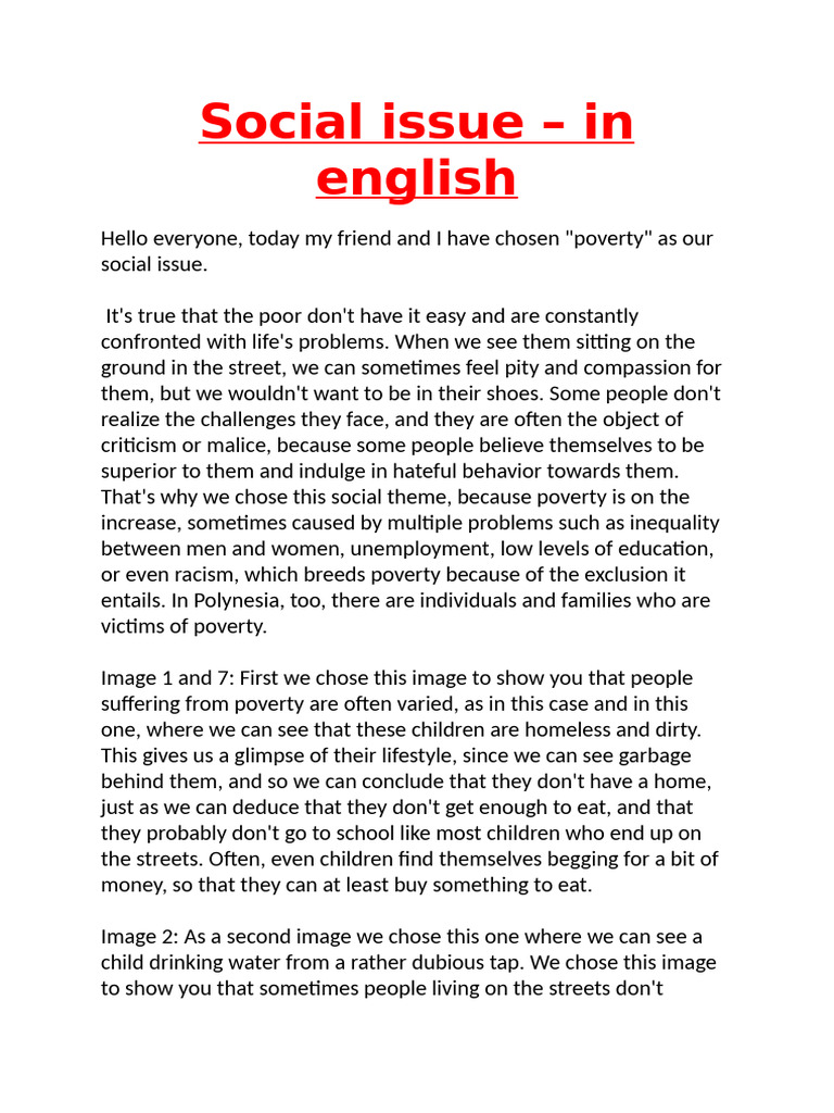 Social Issue in English | PDF