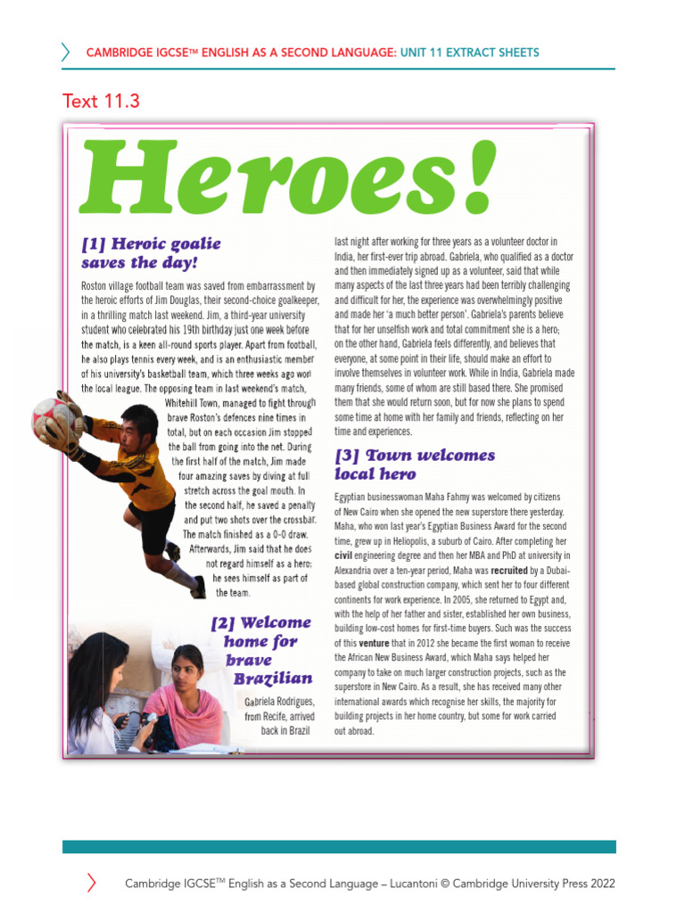 Igcseesl U11 Text11.3 | PDF