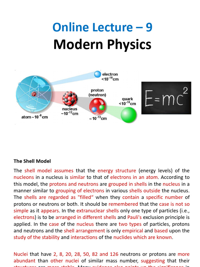 Lecture-9 - (Modern Physics) - 29.03.2022 | PDF
