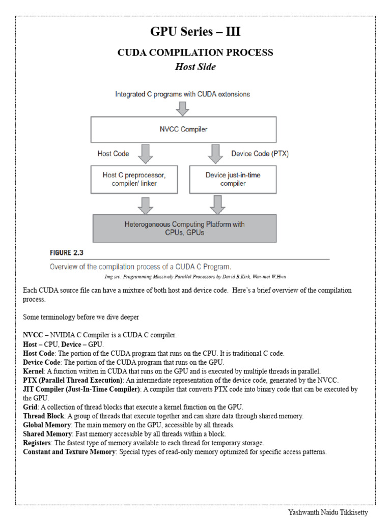 GPU Series III CUDA Compilation Host Side 1721302802 | PDF | Compiler | Thread (Computing)