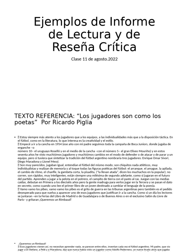 Ejemplos De Informe De Lectura Y De ReseÃ A Pdf 0004