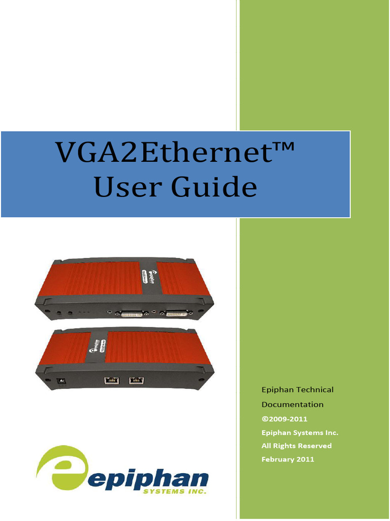 Epiphan Vga2ethernet Userguide | PDF