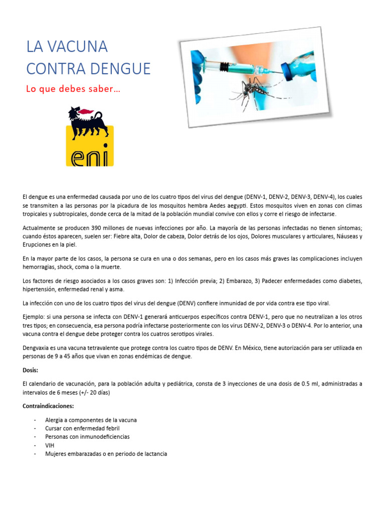 Comunicado Vacuna vs. Dengue | PDF