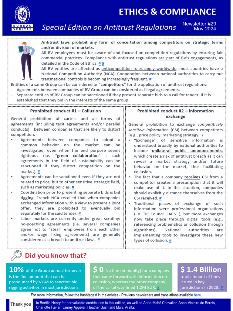 Ethics & Compliance Newsletter #29 - May 2024 | PDF