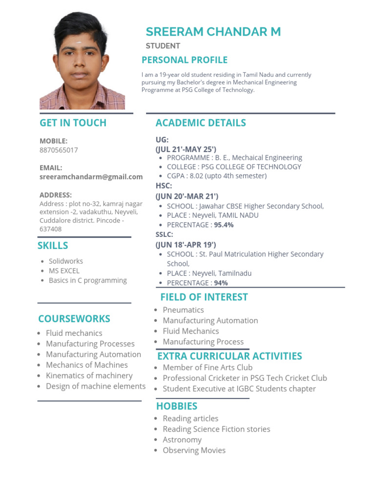 SREERAM Resume | PDF