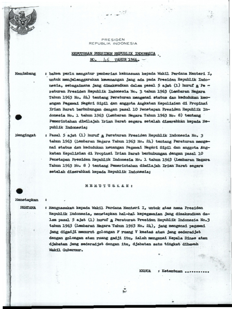 Keppres No 46 Tahun 1964 | PDF