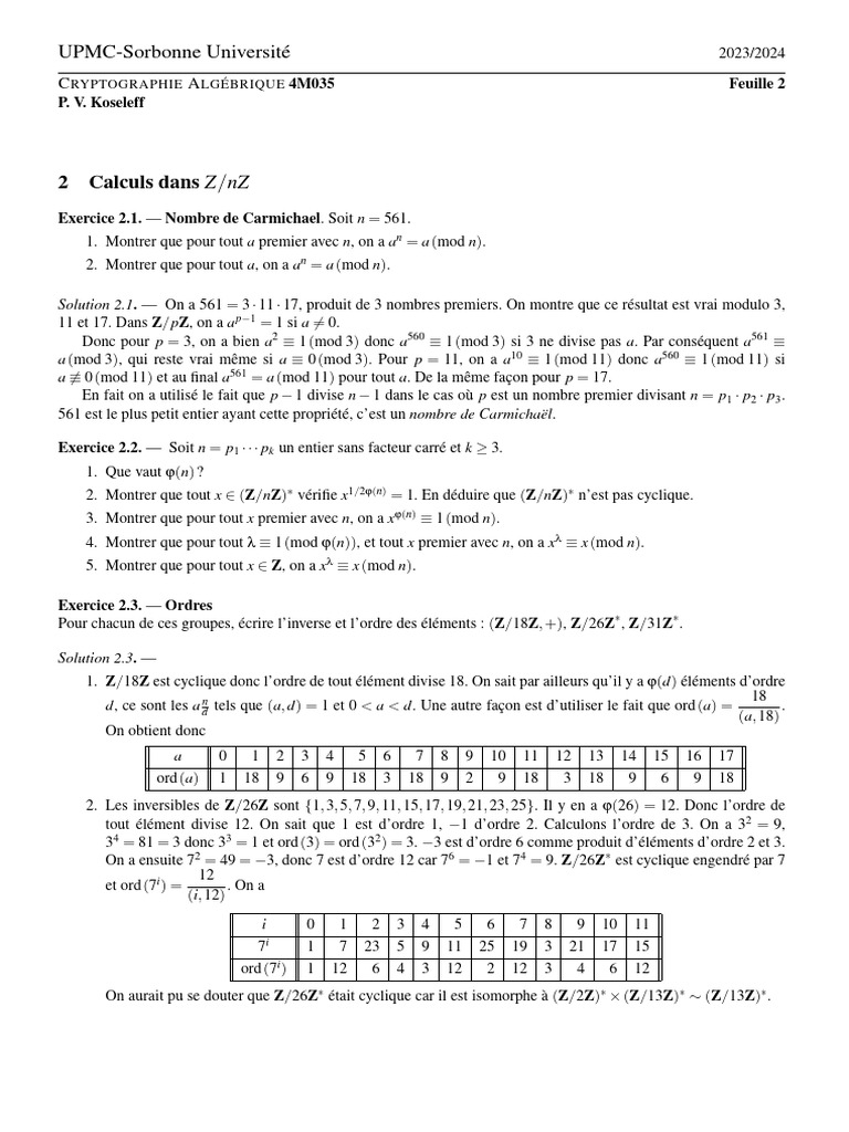 Feuille 2 | PDF