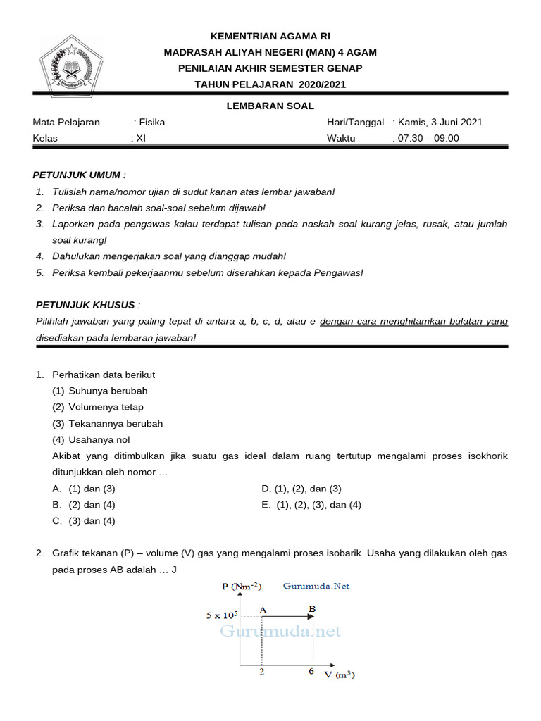 Soal UAS Kela XI 2021 | PDF
