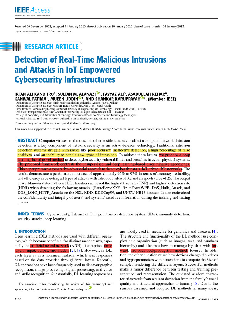 Detection of Real-Time Malicious Intrusions and Attacks in IoT ... Detection of Real-Time Malicious Intrusions and Attacks in IoT ...