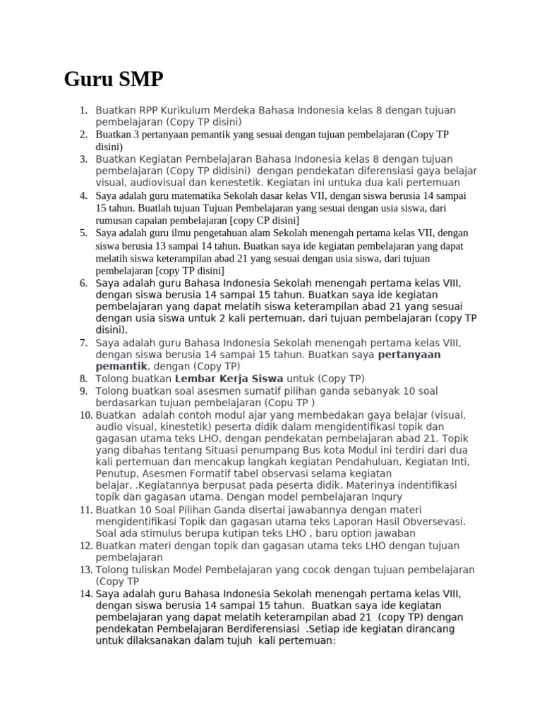 Contoh LATIHAN CHAT GGT | PDF | Seni & Disiplin Bahasa