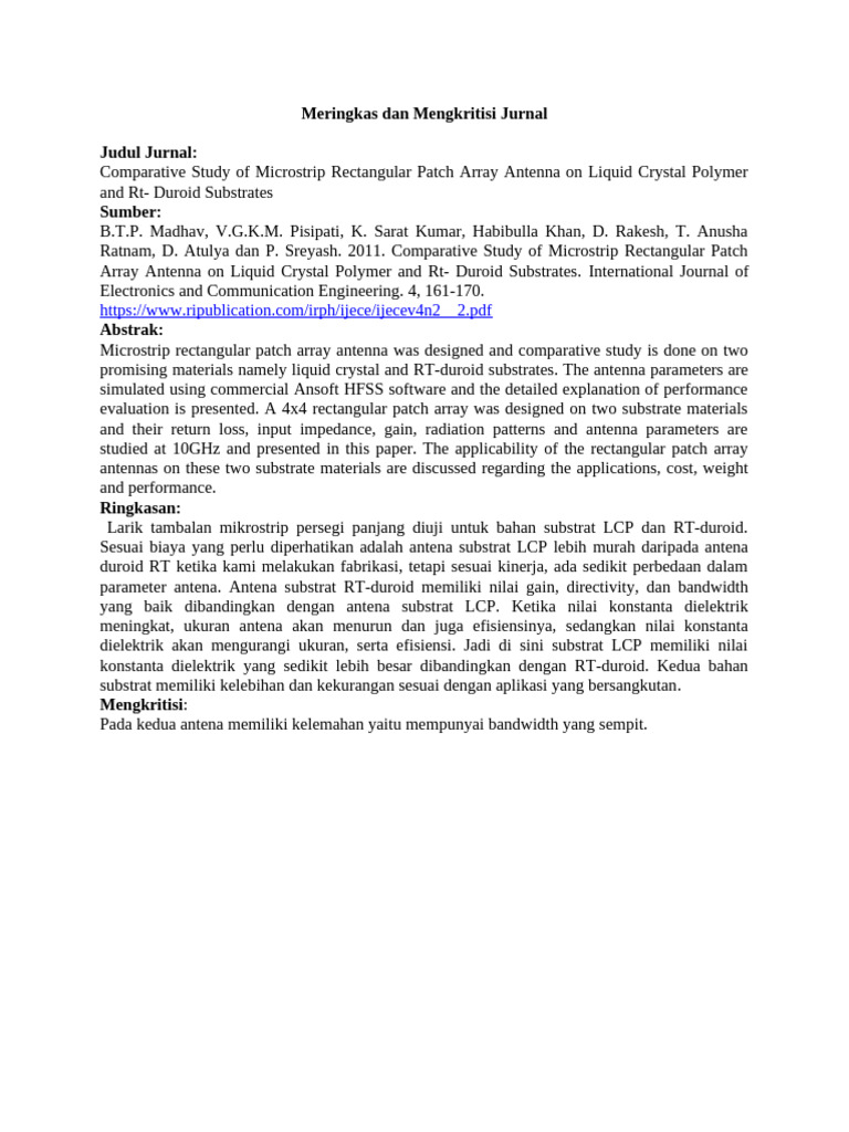 Meringkas Dan Mengkritisi Jurnal Polimer | PDF