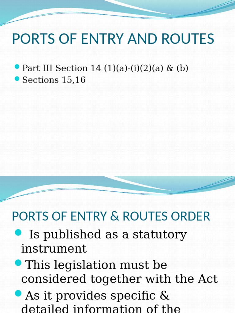 4 Ports of Entry and Routes | PDF