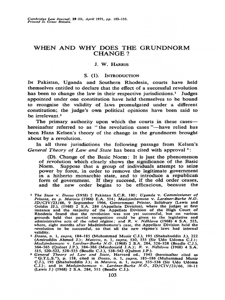 JW Harris - When and Why Does The Grundnorm Change | PDF