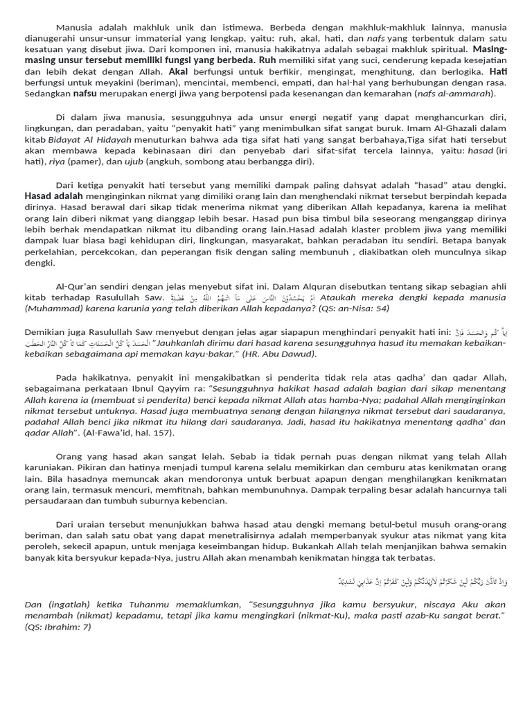 Khutbah Jumat Hasud | PDF