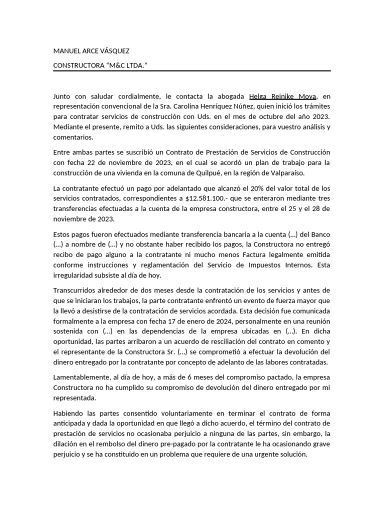 Carta Constructora V2 | PDF
