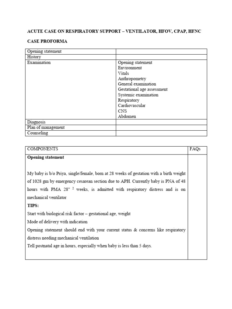 Acute case- proforma | PDF