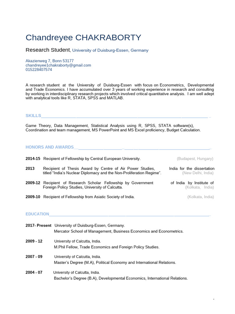 Chakraborty Resume | PDF