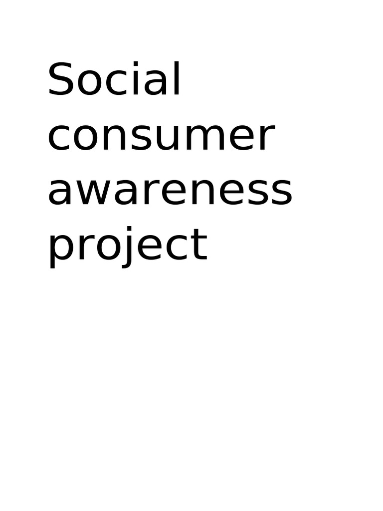 Social consumer awareness project | PDF