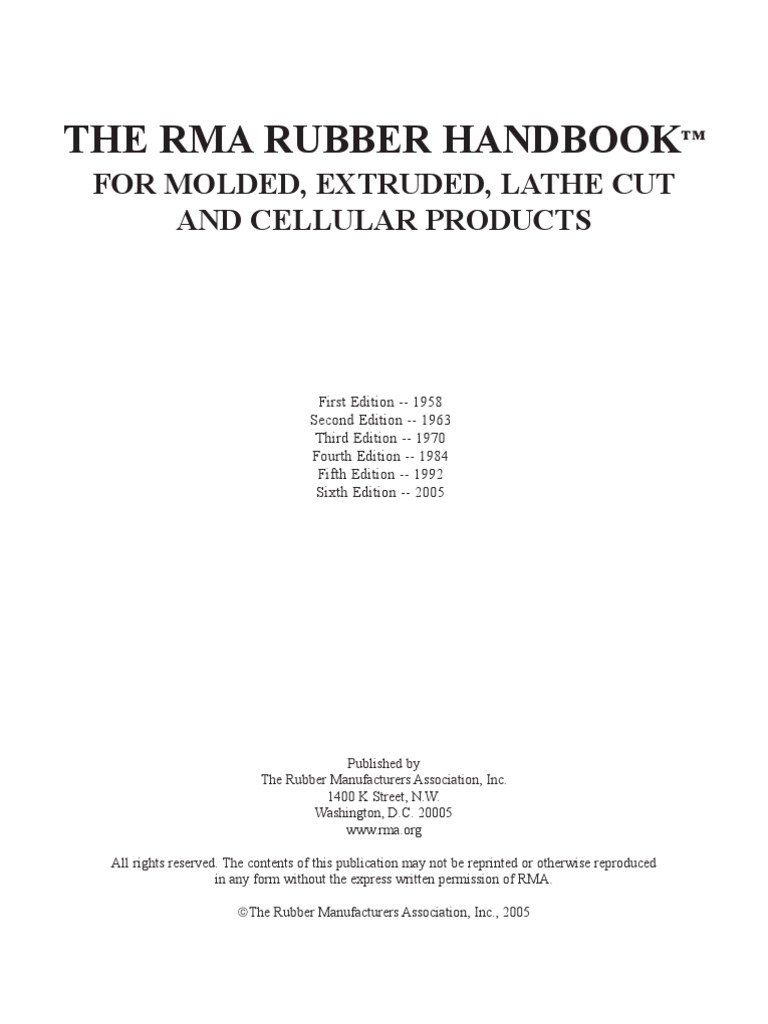 RMA Rubber Handbook | PDF | Extrusion | Engineering