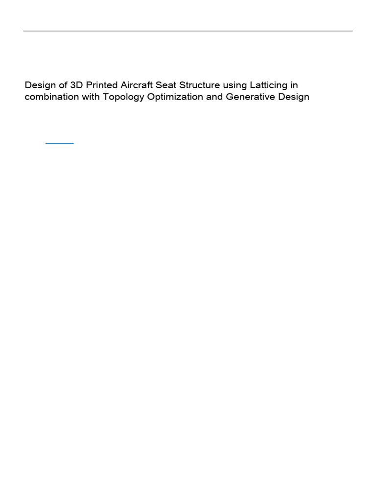 Design of 3D Printed Aircraft Seat Structure Using | PDF