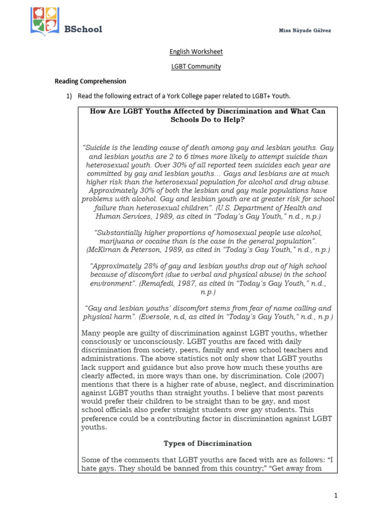LGTB Worksheet | PDF
