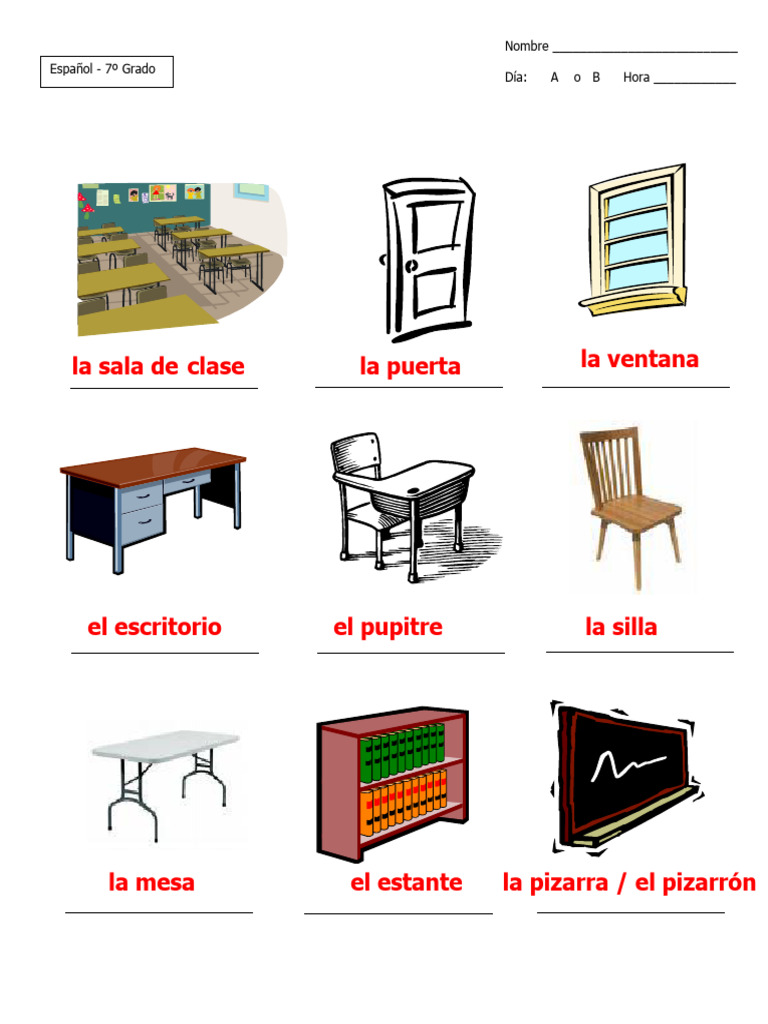 Vocabulario - Objetos de La Clase - Maestra | PDF | Artes del Lenguaje ...