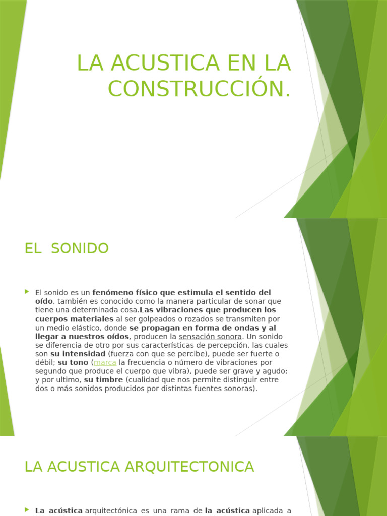 Acústica en Construcción: Fundamentos y Materiales | PDF | Sonido ...
